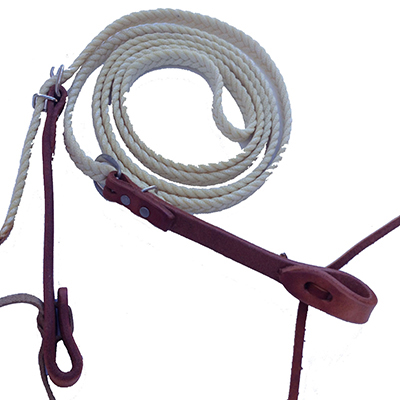 7-Plait Wax Roping Rein w/ Leather loops